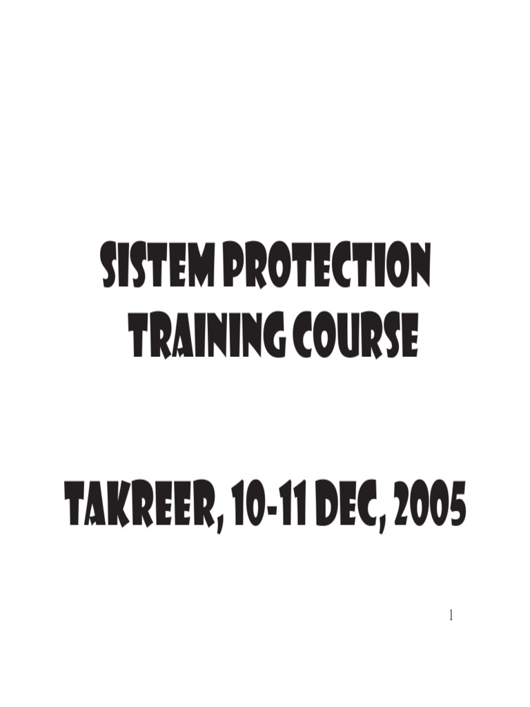 System Protection Training Course | PDF | Fuse (Electrical) | Transformer