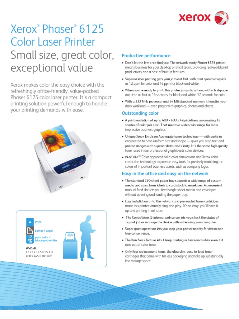 Phaser 6125 Broc | PDF | Printer (Computing) | Office Equipment