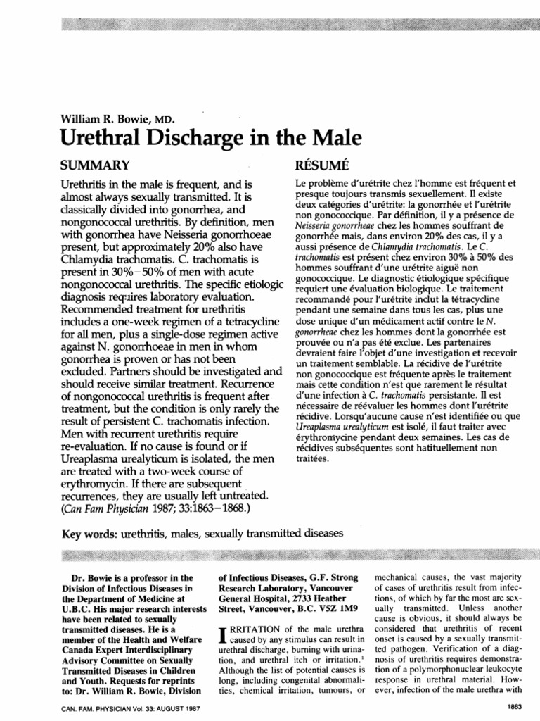 Urethral Discharge in Male, 1987 | PDF | Medical Specialties | Public ...