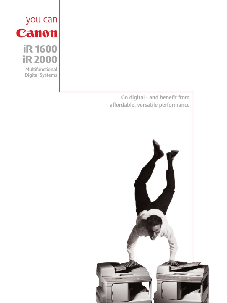Ir 1600 Ir 2000: Multifunctional Digital Systems | PDF | Canon Inc ...
