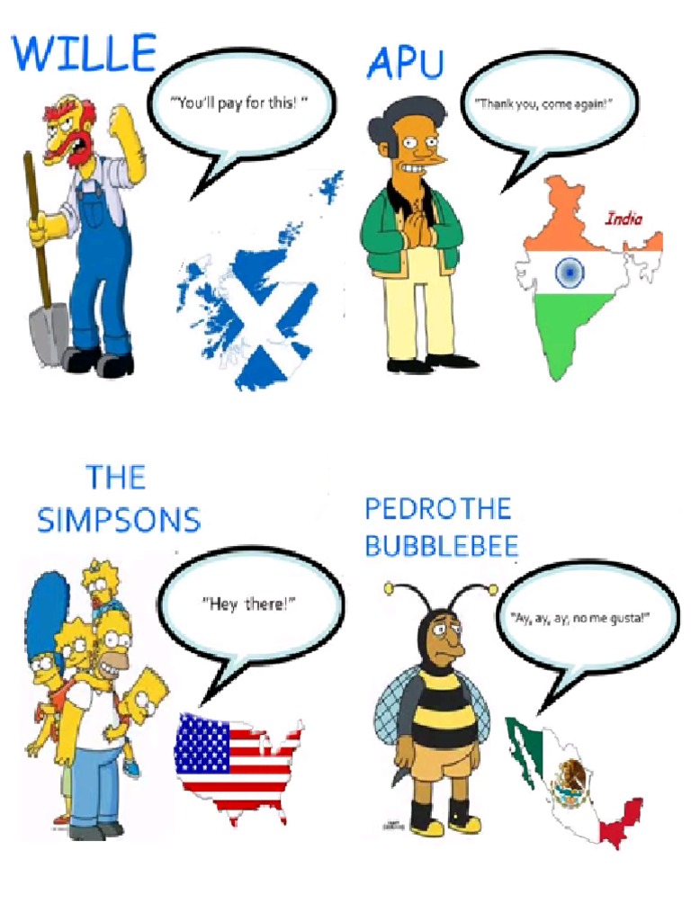 Los Simpsons Nationalities Presentation | PDF