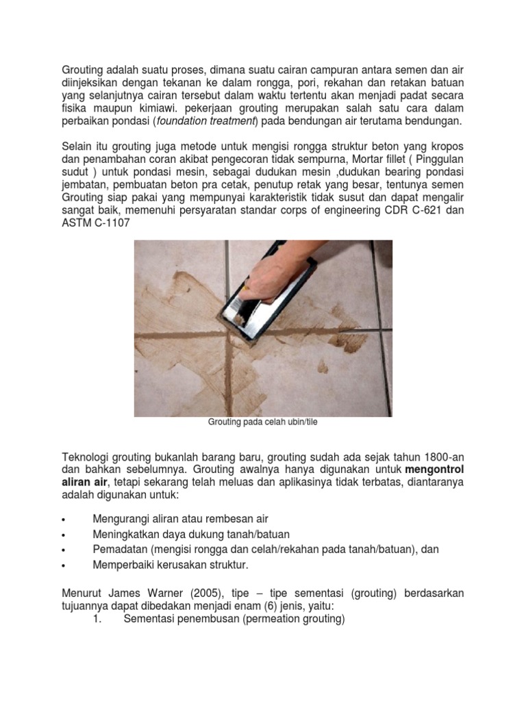 Grouting Adalah Suatu Proses | PDF