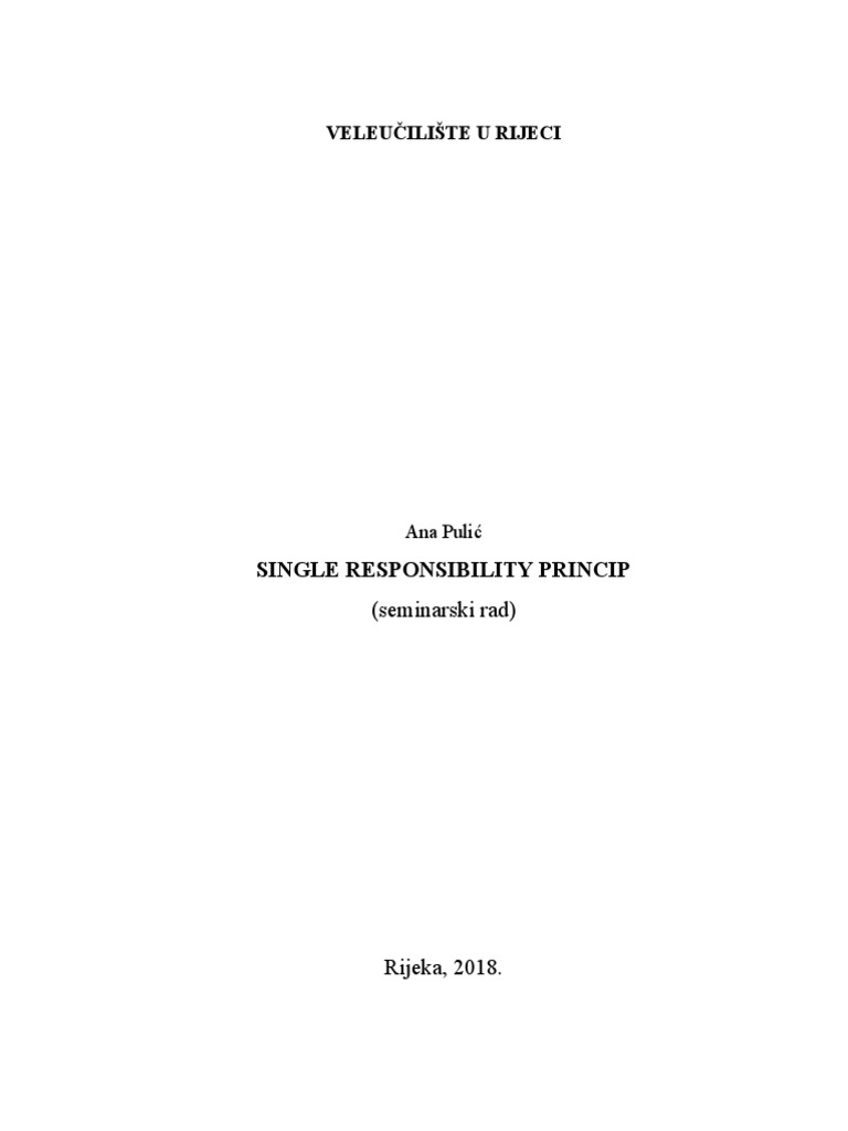 Single Responsibility Principle in OOP | PDF | Software Engineering ...