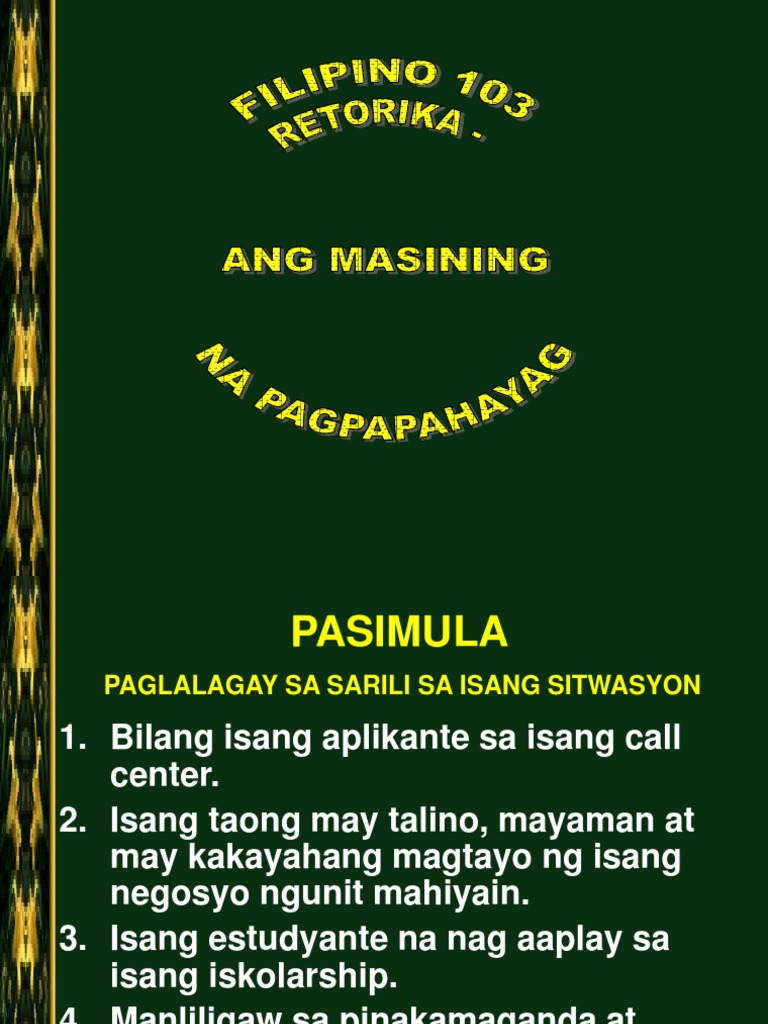 Retorika: Sining ng Epektibong Pagpapahayag | PDF | Arts du langage et ...