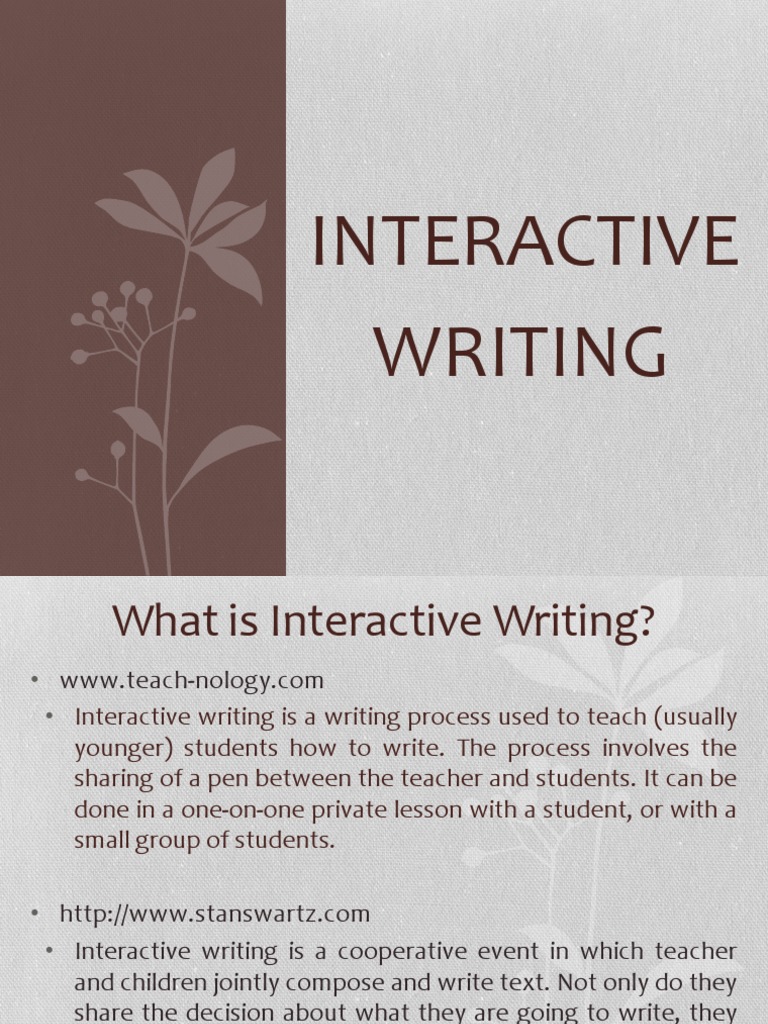 Creative Writing (Interactive Writing) | PDF | Writing | Teachers