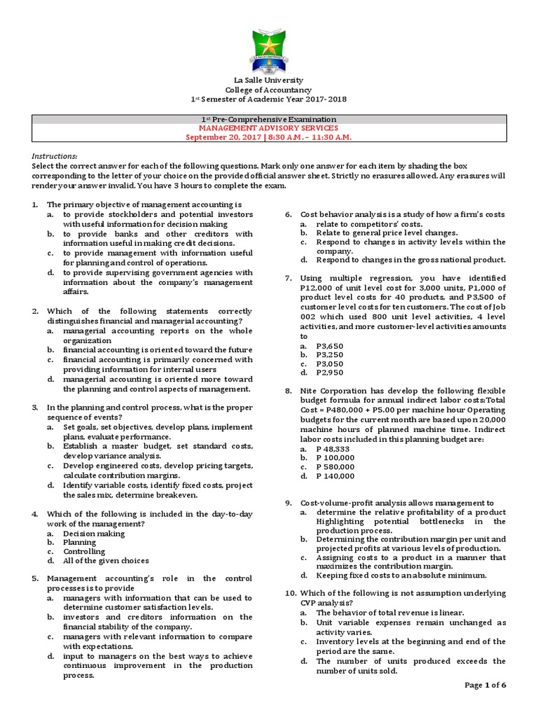 Management Advisory Services Part 1 Pre-Exam | PDF | Interest | Present ...