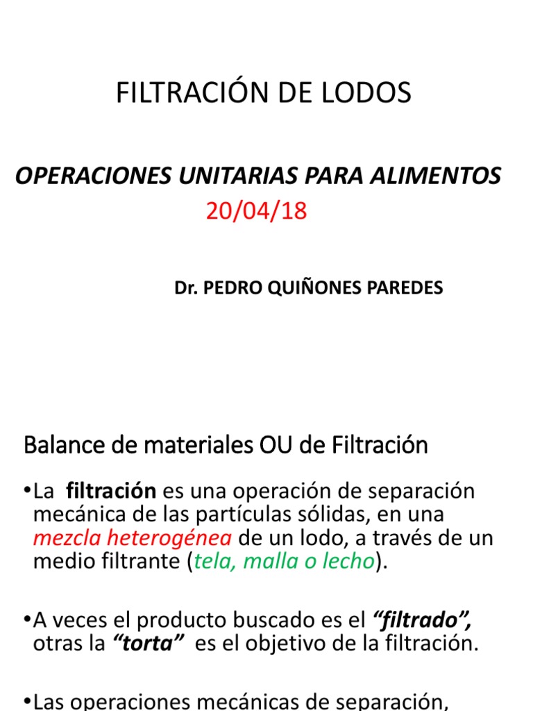 Filtraci N Fundamentos | PDF | Filtración | Química