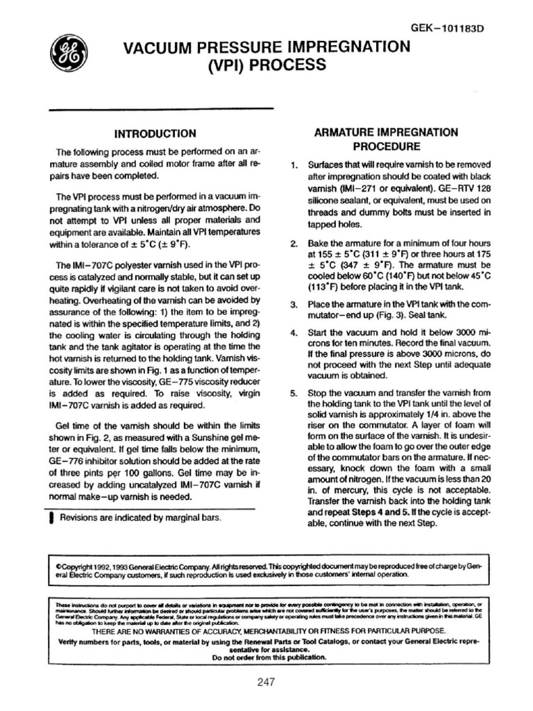 Gek-101183d - Vacuum Pressure Impregnation (Vpi) Process | PDF