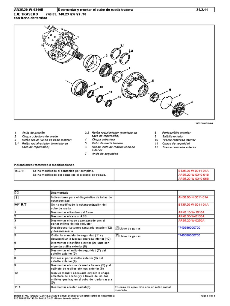 Armar Cubo de Rueda Trasero | PDF | Eje | Ingeniería mecánica