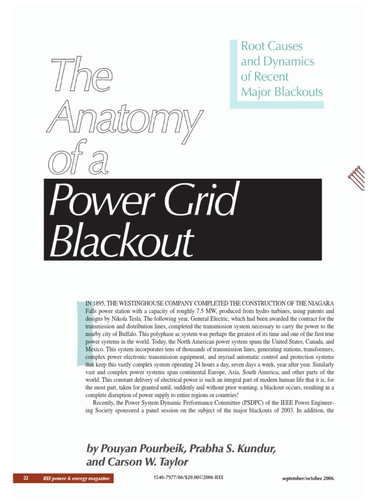 The Anatomy of A Power Grid Blackout - Root Causes and Dynamics of ...