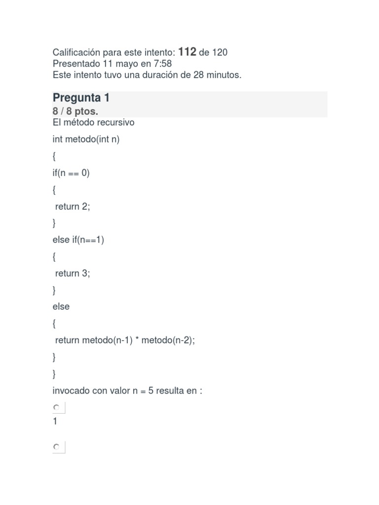 Examen Final de Programacion de Computadores Semana 8 | PDF | Java ...