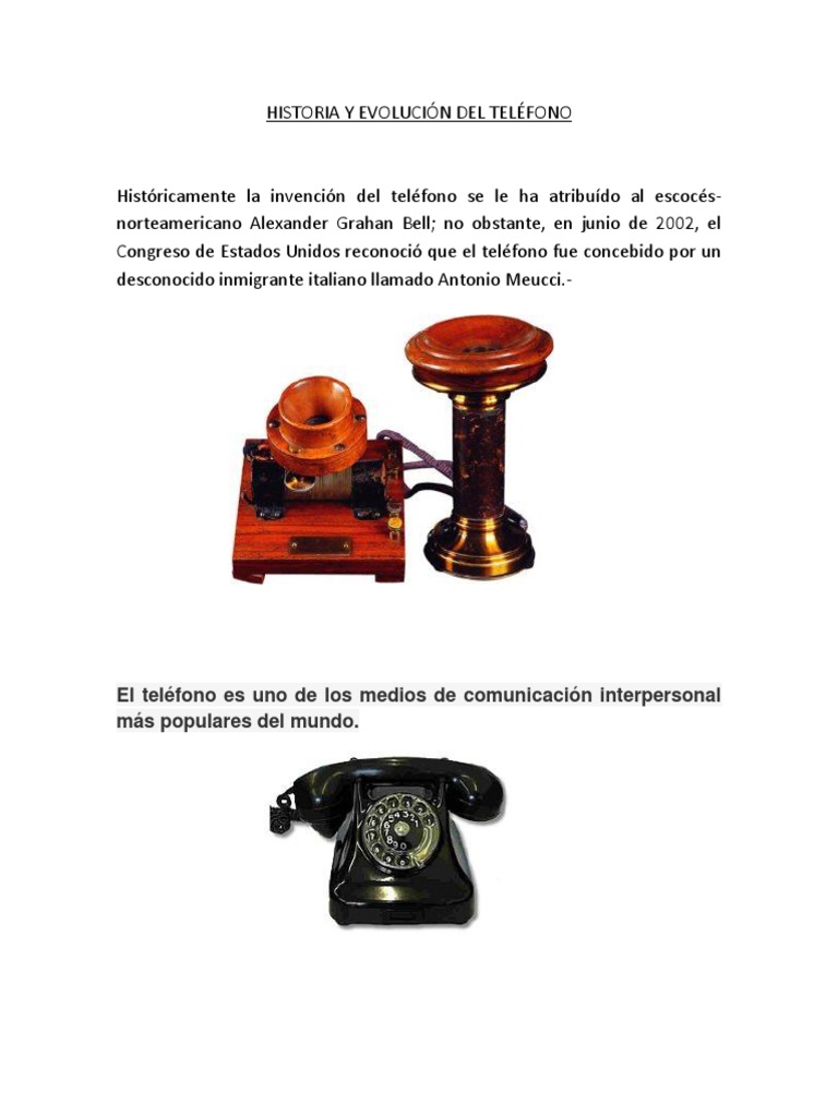 Historia y Evolución Del Teléfono | PDF