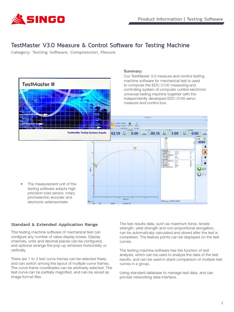 TestMaster V3 Measure & Control Software For Testing Machinea | PDF ...