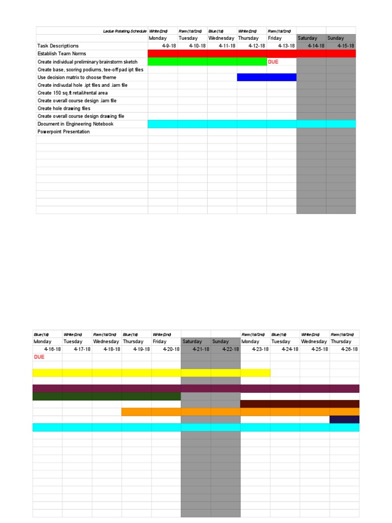 Gantt Chart Team 4 - Sheet1 | PDF