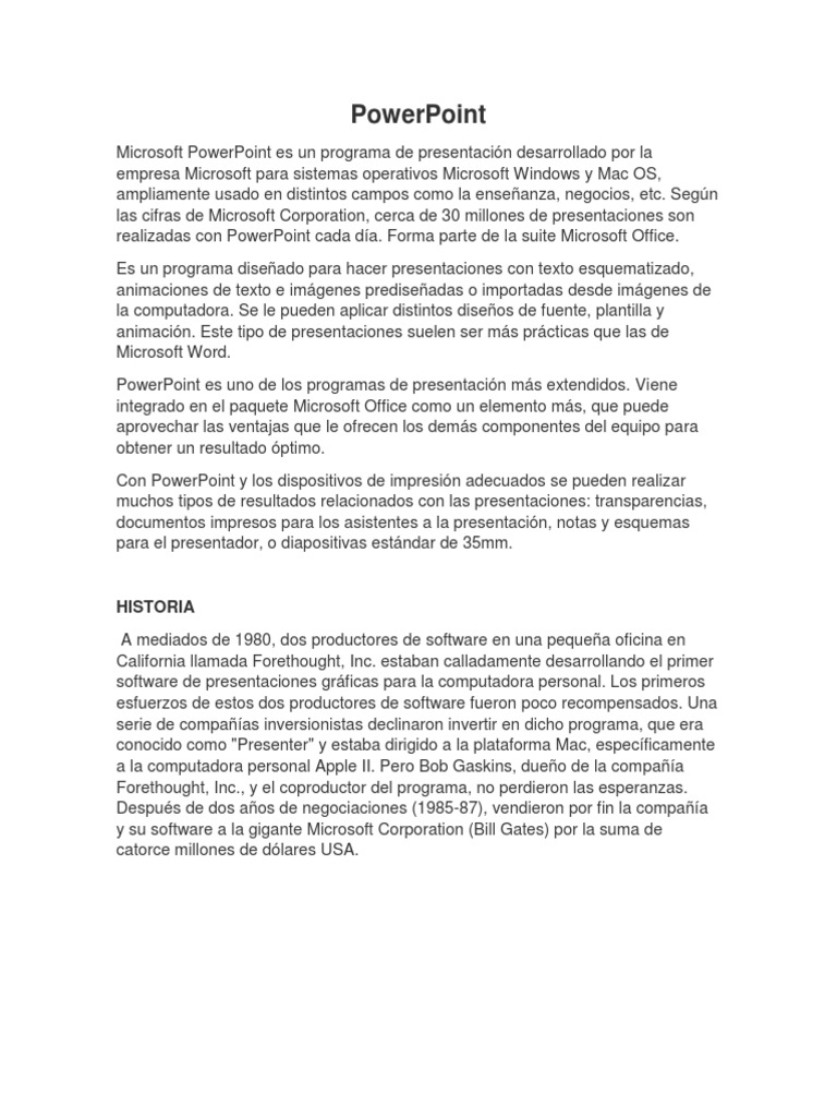 Partes de PowerPoint | PDF | Microsoft PowerPoint | Equipo de oficina