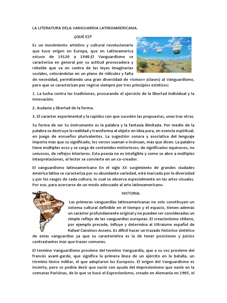 Vanguardismo en la Literatura Latinoamericana | PDF | Vanguardia ...