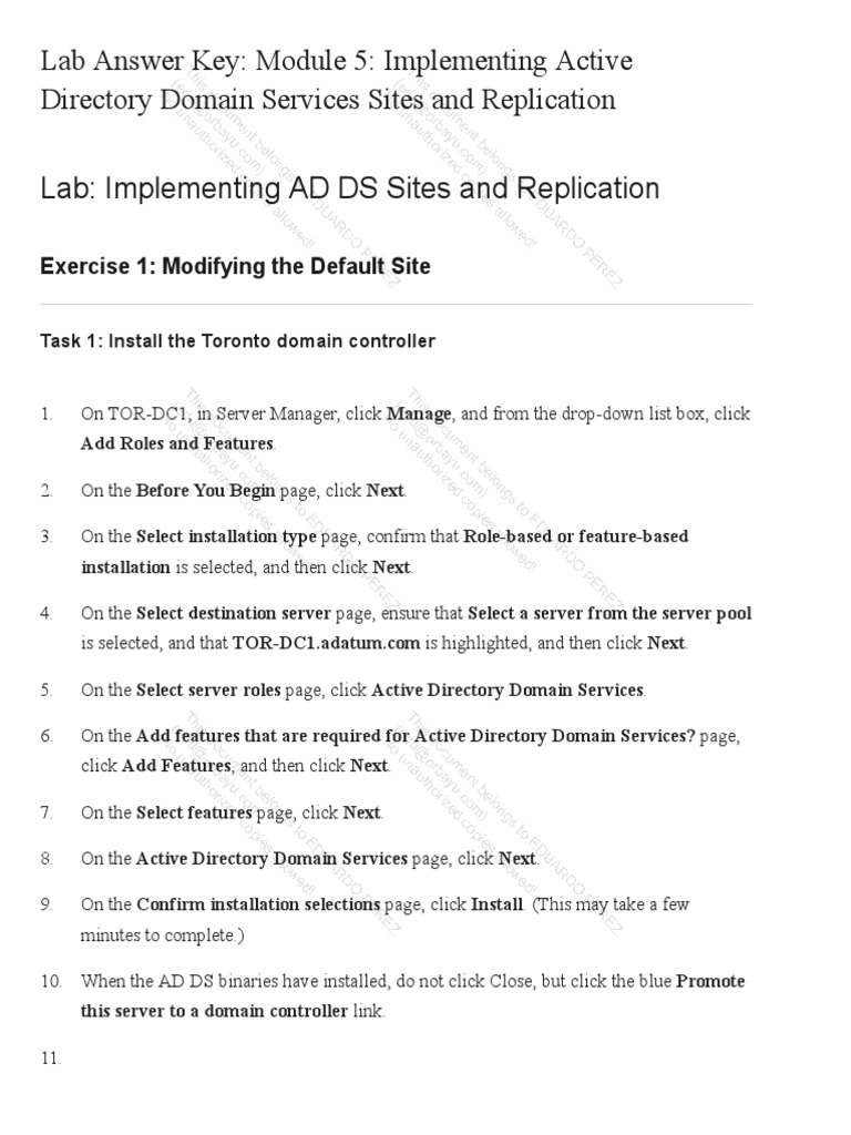 Lab Answer Key - Module 5 - Implementing Active Directory Domain ...