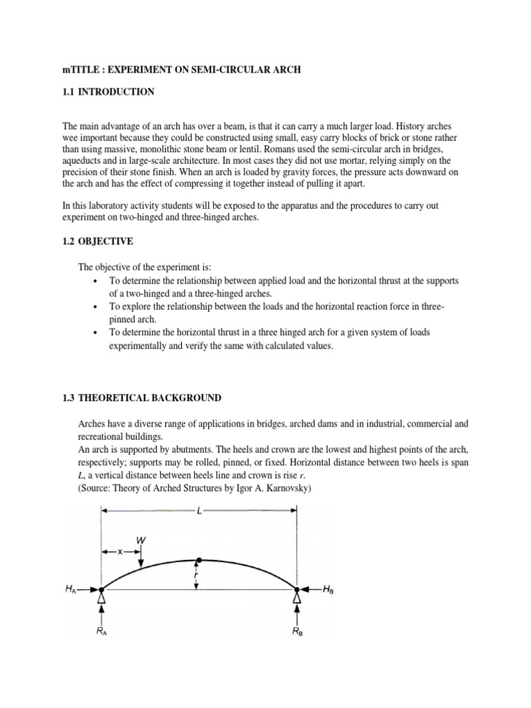 Experiment On Semi Circular Arch | PDF | Force | Nature