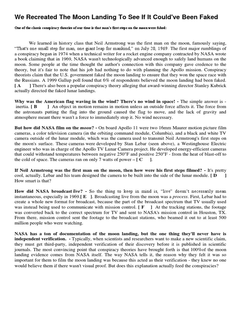 We Recreated The Moon Landing To See If It Could've Been Faked ...