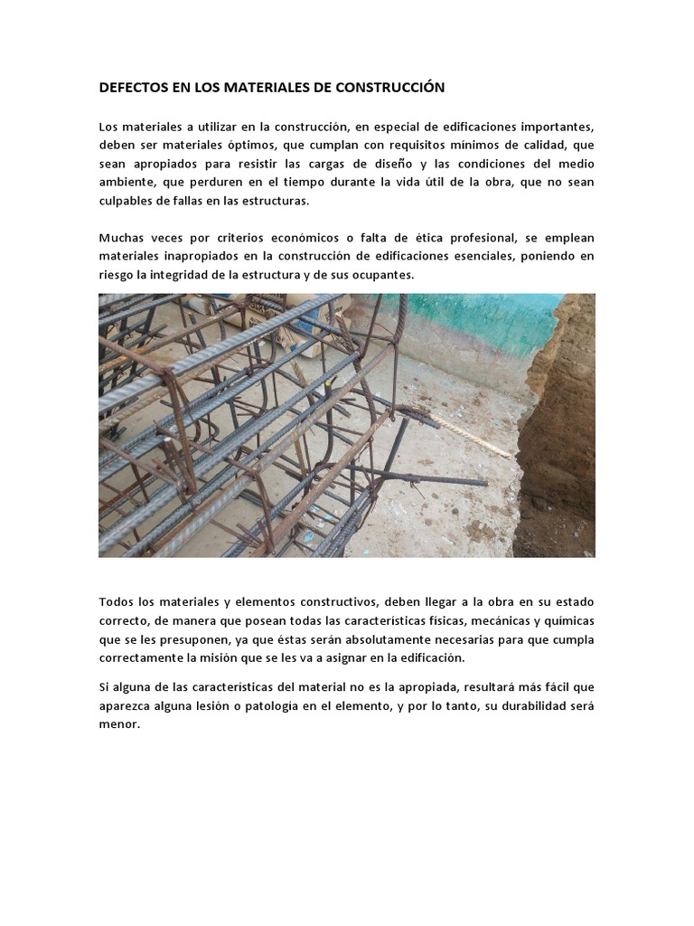 Defectos en Los Materiales de Construcción | PDF