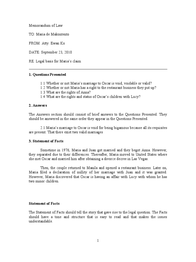 Memorandum of Law | PDF | Adverse Possession | Social Institutions