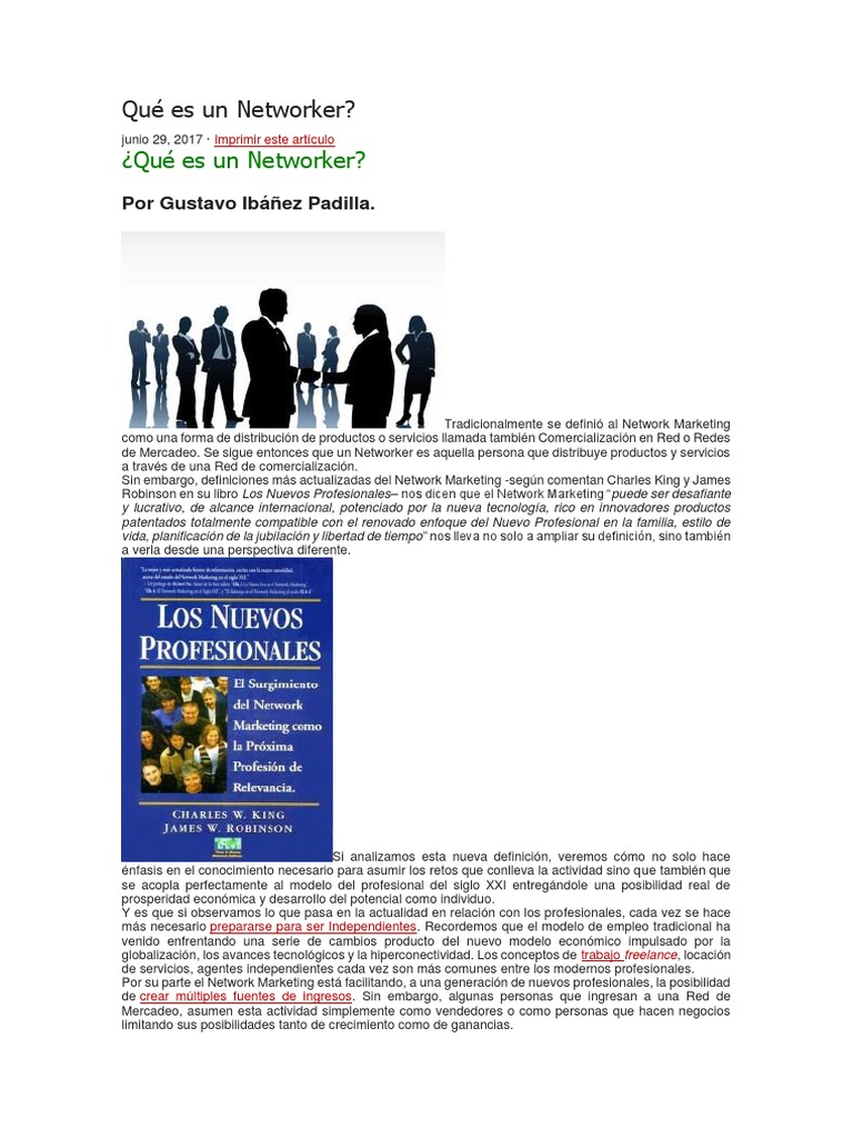 Qué Es Un Networker | PDF | Marketing | Ciencias económicas