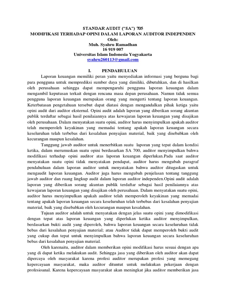 Standar Audit Sa 705 | PDF