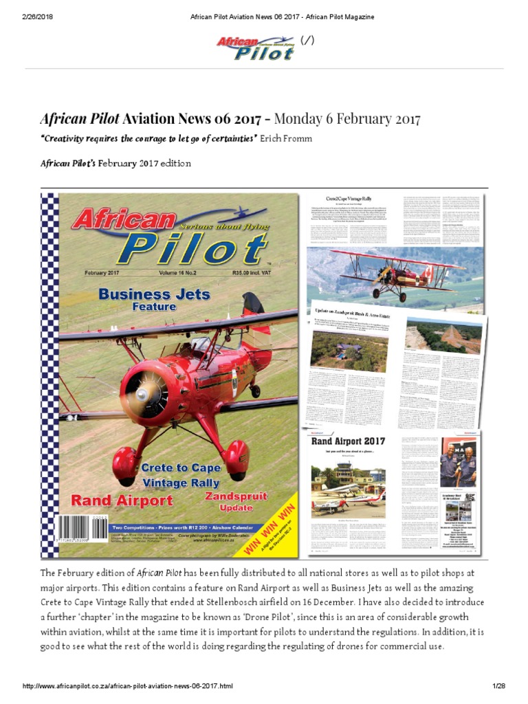 African Pilot Aviation News 06 2017 - African Pilot Magazine | PDF ...