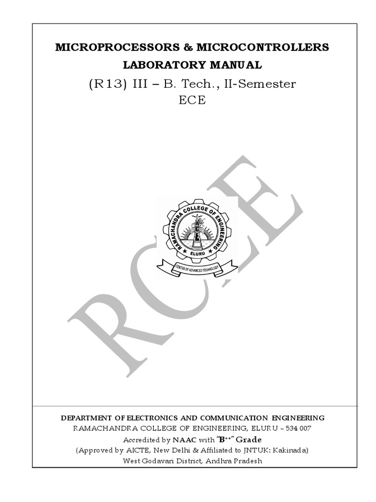 MPMC Lab Manual 15-11-2016 | PDF | Assembly Language | Computer Program