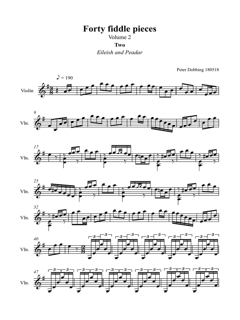 40 Fiddle Pieces Book 2 | PDF | Continuous Pitch Instruments | Violin