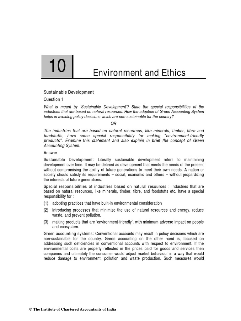 Environment and Ethics: Sustainable Development | PDF | Sustainability ...