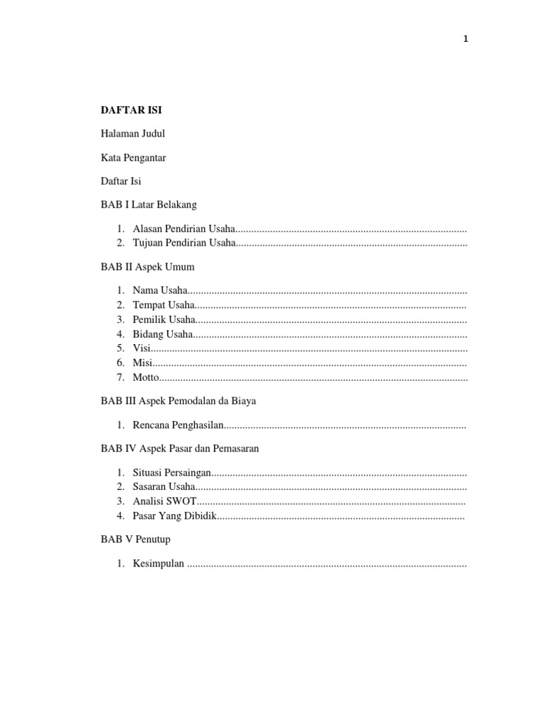 Isi Proposal | PDF