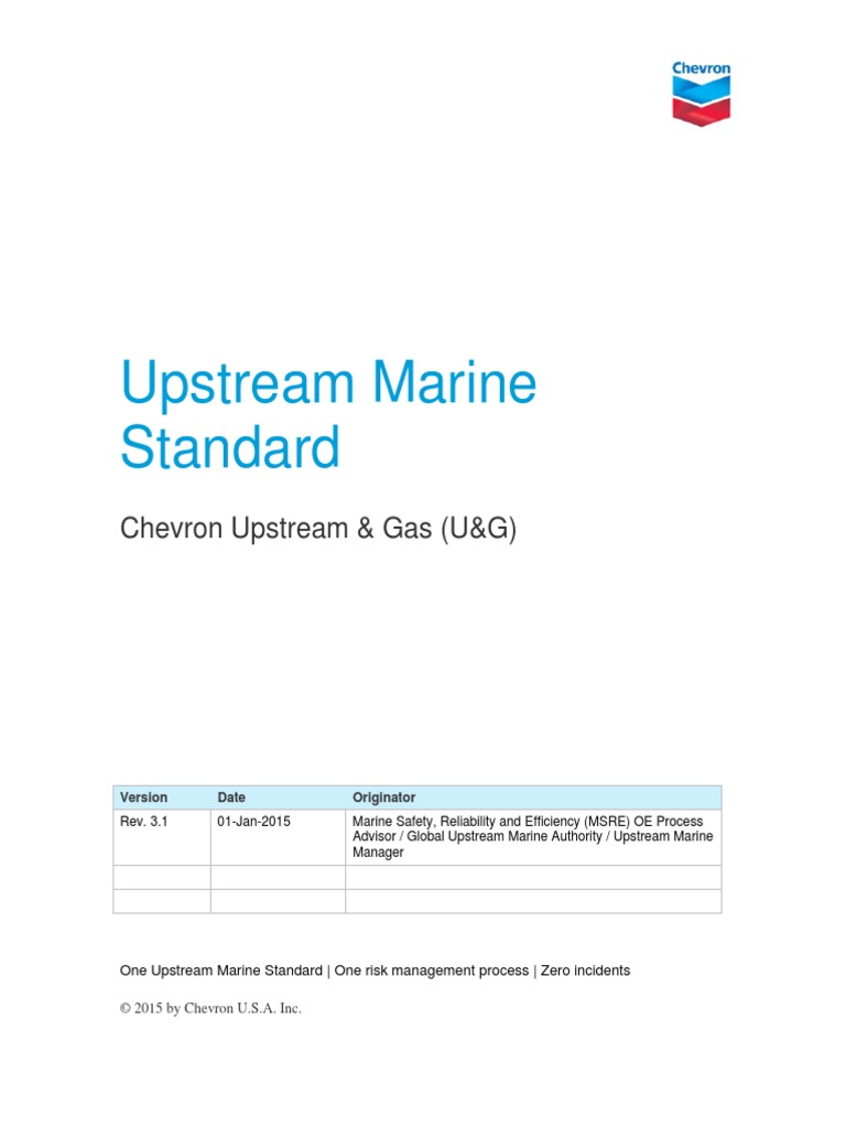 Chevron - CUG_MSRE_Upstream_Marine_Standard.pdf | Water Transport ...