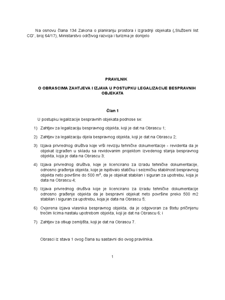 Obrasci Za Legalizaciju | PDF