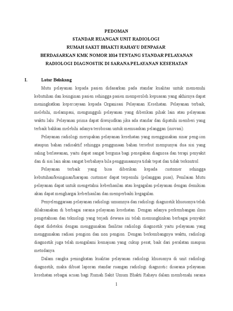 Standar Ruangan Radiologi | PDF