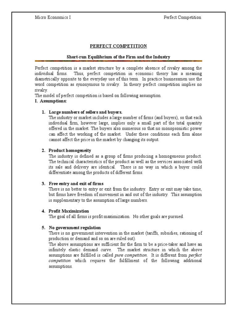 Perfect Competition | PDF | Perfect Competition | Economic Equilibrium