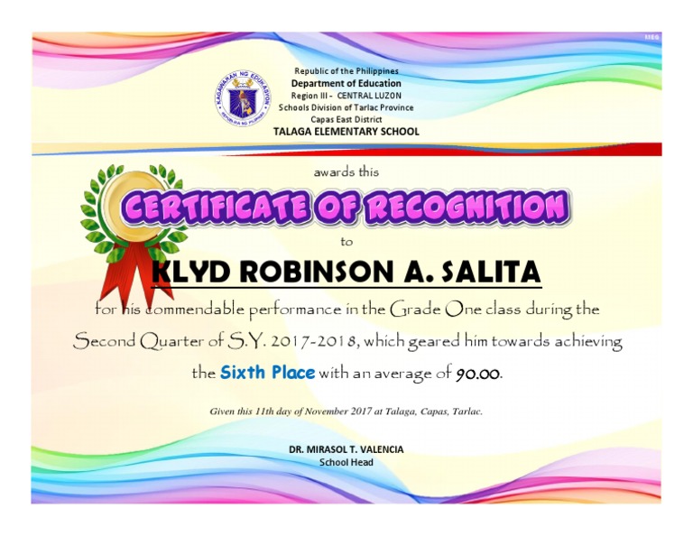 2017 Quarterly Awarding Certificate | PDF