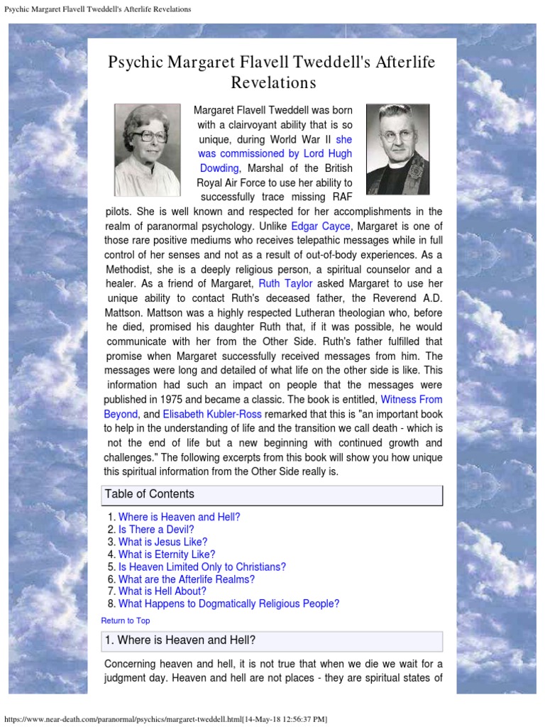 Psychic Margaret Flavell Tweddell's Afterlife Revelations | PDF | Hell | Heaven