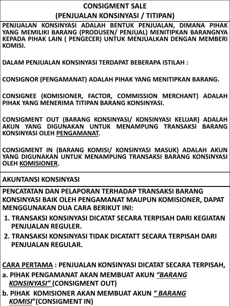 Consigment Sale