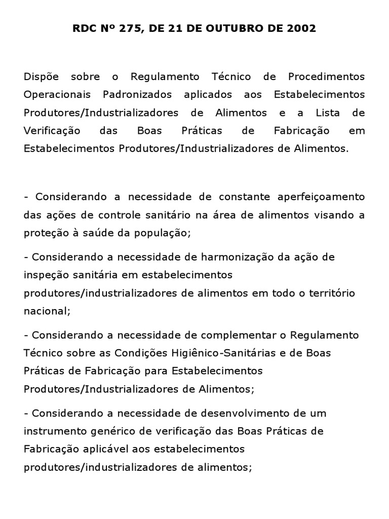 RDC 275 | PDF | Embalagem e rotulagem | Desperdício