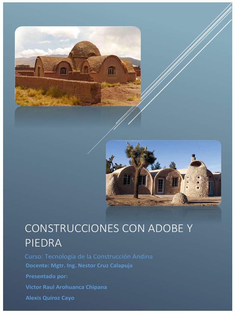 Construcciones Con Adobe y Piedra | PDF | Arcilla | Edificio sustentable
