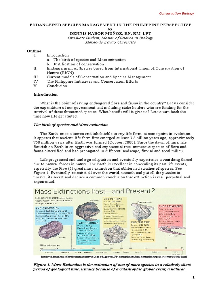 Endangered Species Management in the Philippines | PDF | Conservation ...