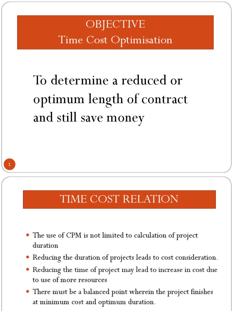 Time Cost Optimisation | PDF | Expense | Cost