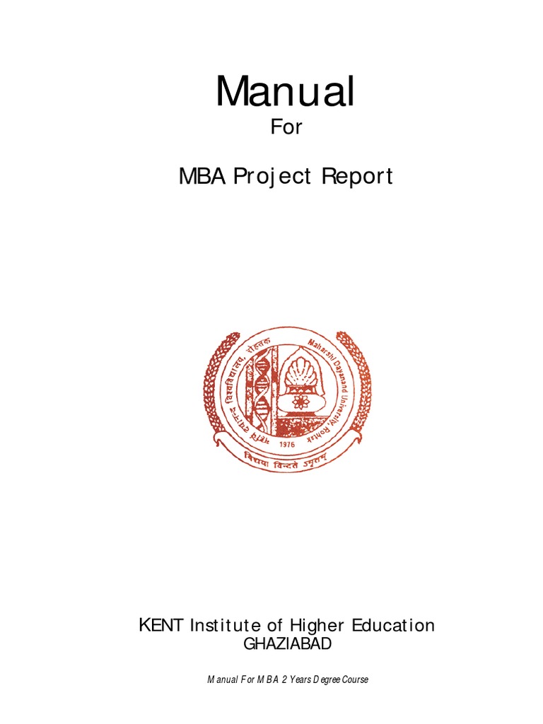 Mba Project Guidelines | PDF | Master Of Business Administration | Academic Degree