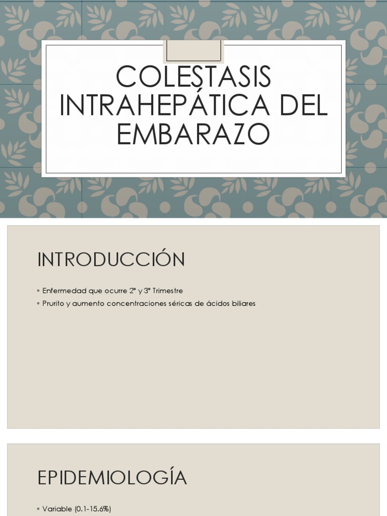 Colestasis Intrahepática en el Embarazo | PDF