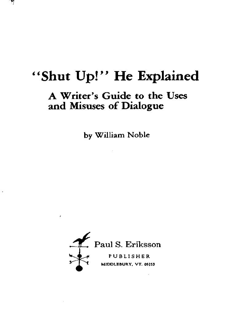 SHUT UP! He Explained - William Noble PDF | PDF