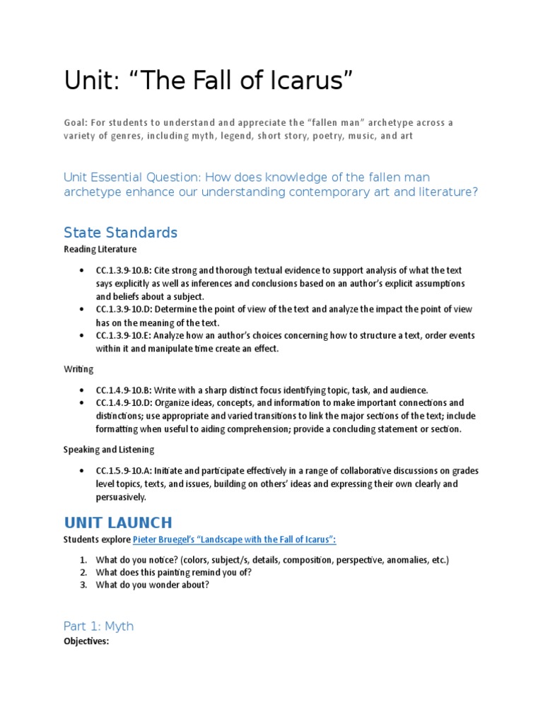 Unit Icarus Archetype | PDF | Poetry | Cognitive Science