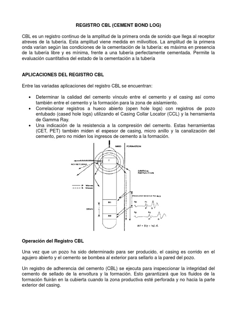 Registro CBL (Cement Bond Log) | PDF