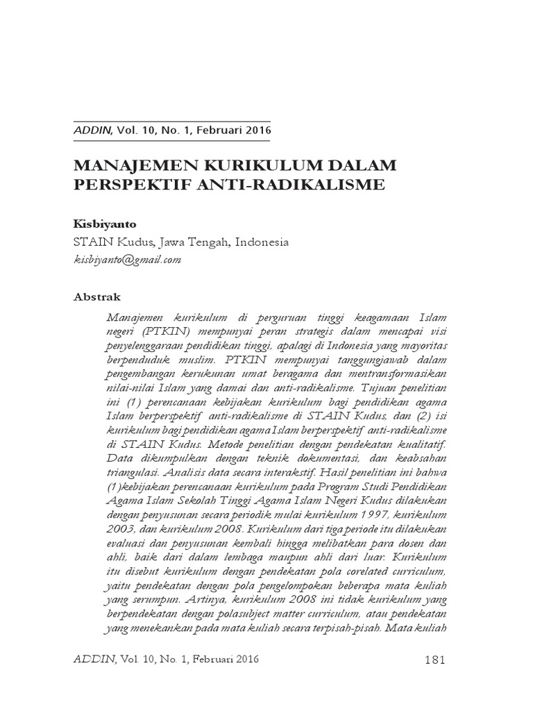 ID Manajemen Kurikulum Dalam Perspektif Ant PDF | PDF