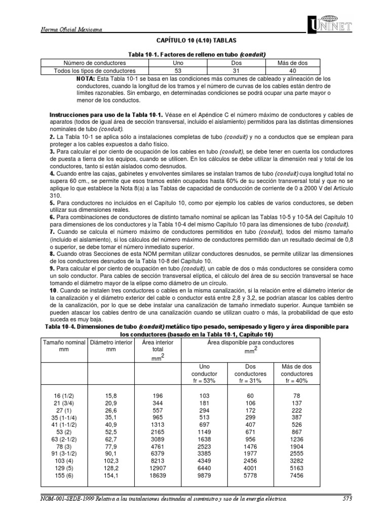 NOM-2012-SEDE Factor de Relleno PDF | PDF | Courant alternatif | Courant électrique